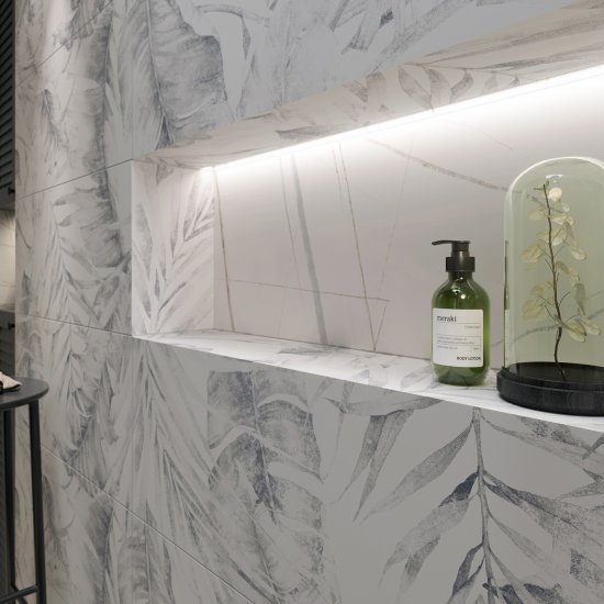 Płytka ścienna inserto LEAN 3 elementy white satin 87x89 gat. I ...