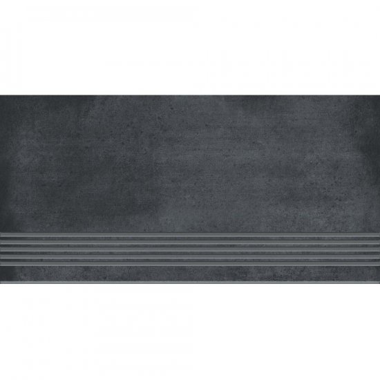 Gres szkliwiony stopnica SHADOW DANCE graphite structure mat 29,8x59,8 gat. I | NEXTERIO