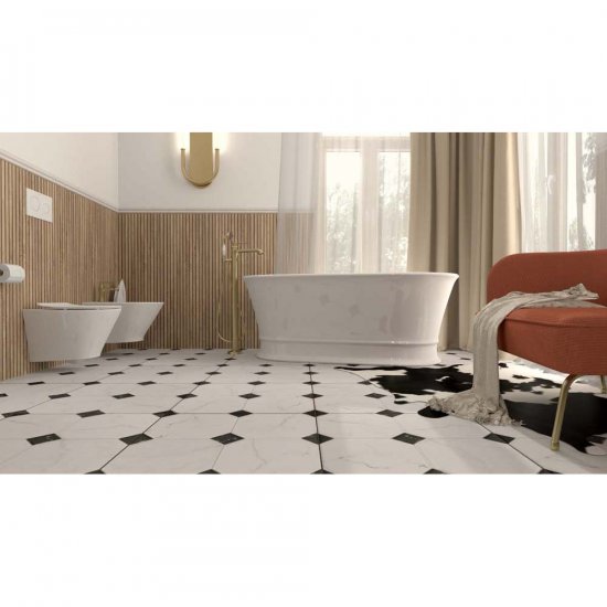 Gres szkliwiony hiszpański El Molino BETERA BLANCO mat 58x58 gat. I ...