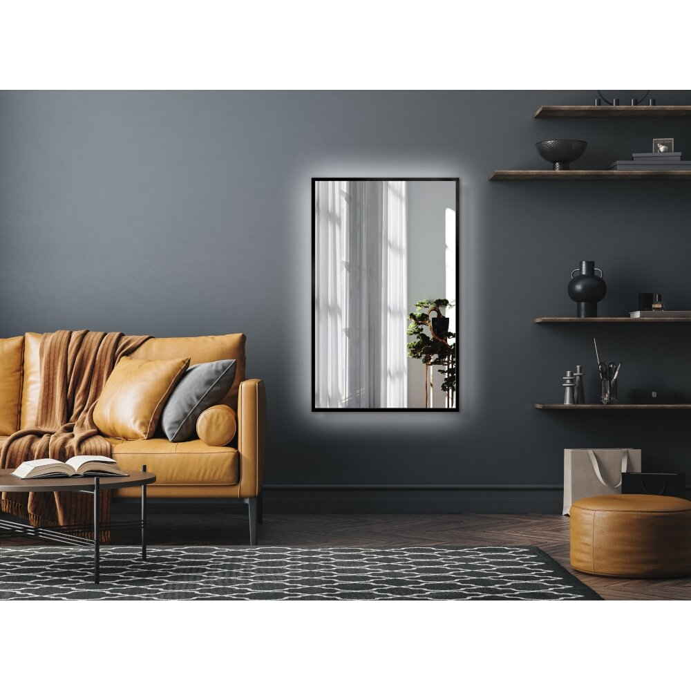 RUKE Lustro FORMOSA BLACK LED ANBIENTE barwa światła zimna 50x100 cm ...