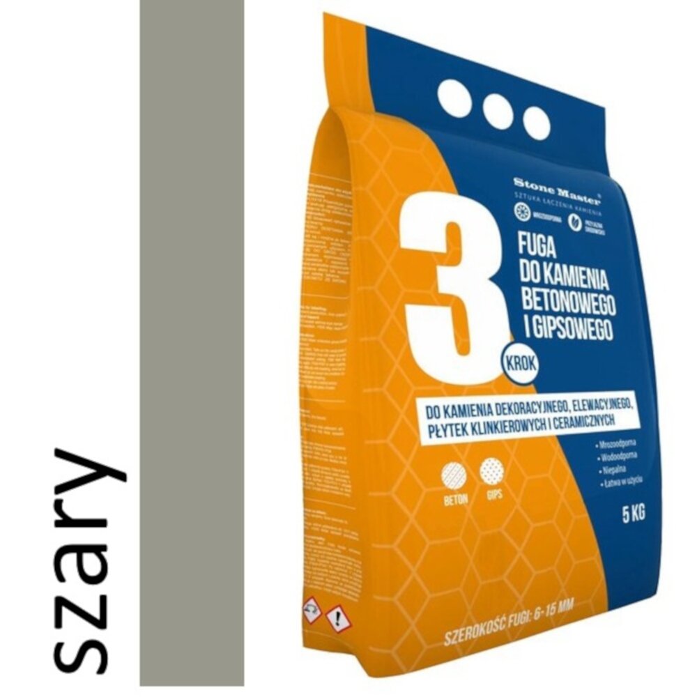 Fuga PCV szary do kamienia beton/gips 5 kg Stone Master | NEXTERIO