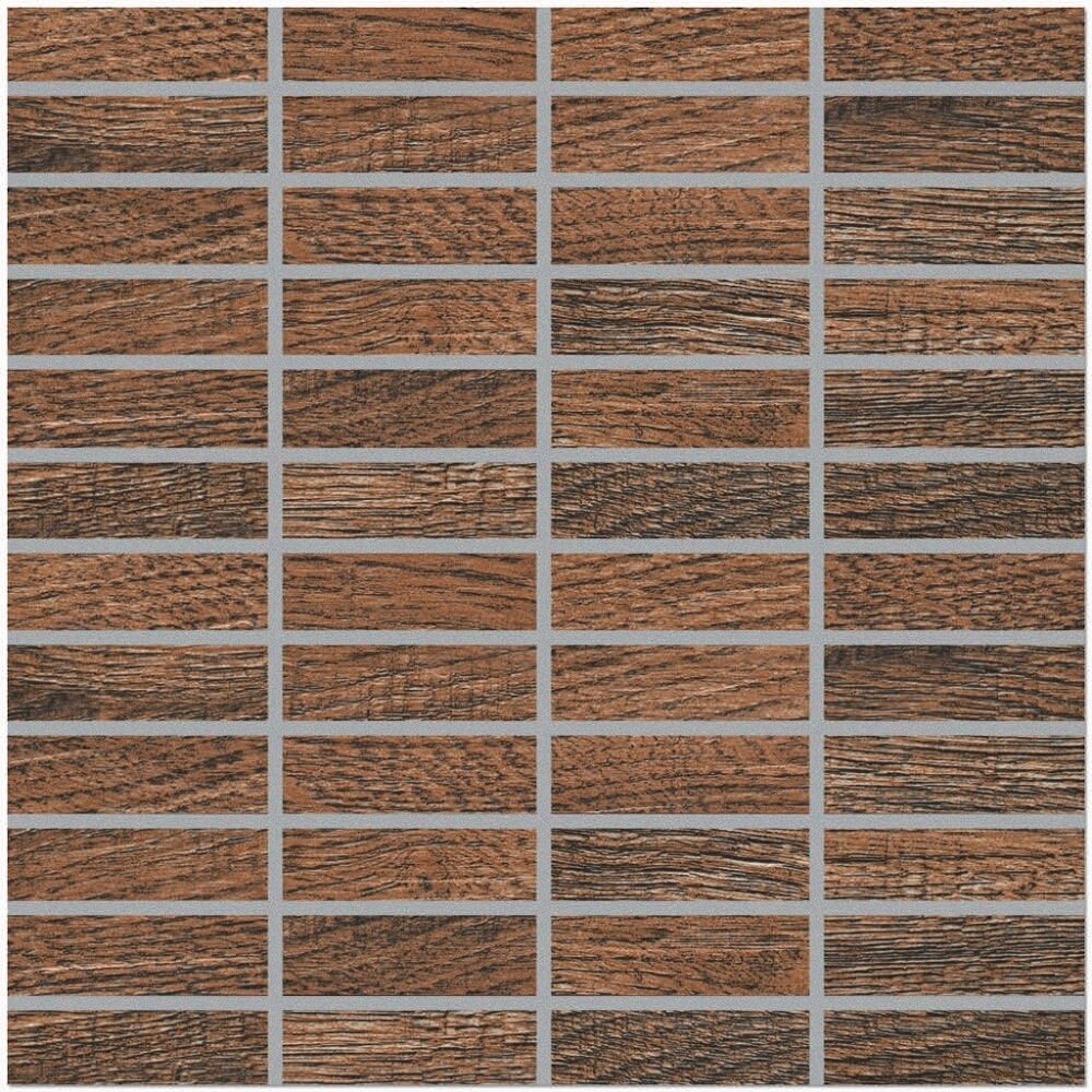 Gres szkliwiony mozaika LEGNO brown rustico mat 30x30 gat. I | OUTLET ...