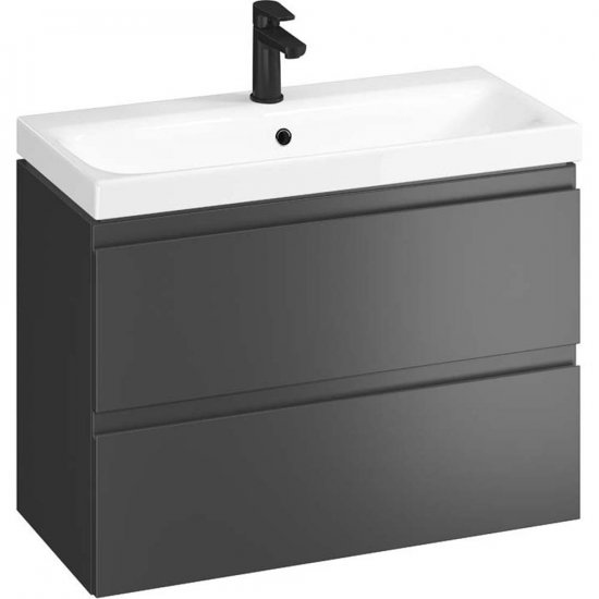 CERSANIT Szafka z umywalką SET B886 MODUO SLIM 80 antracytowa S801-476 ...