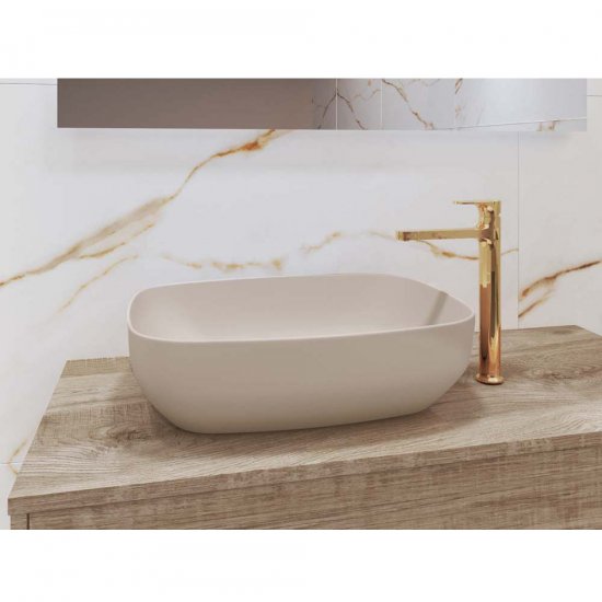 CERSANIT Umywalka nablatowa LARGA prostokątna 50X38 beżowa K677-062 ...