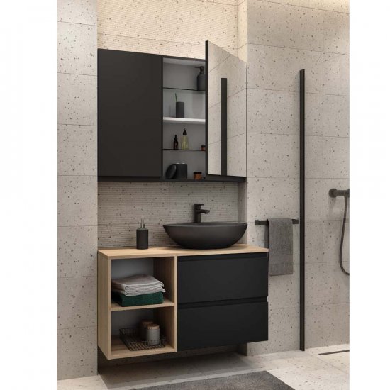 CERSANIT Umywalka nablatowa MODUO 45 nieregularna antracytowa K116-105 ...