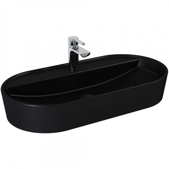 ELITA Umywalka nablatowa BABETTE 82x42 blat, ceram black matt 145105 | OUTLET NEXTERIO
